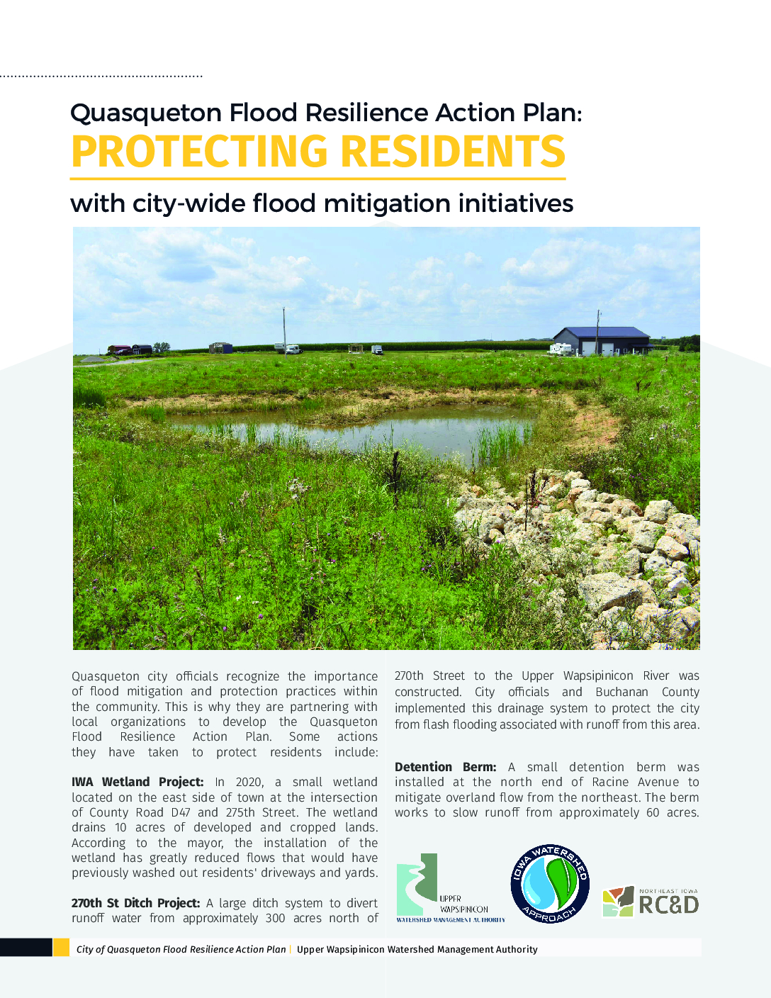 Quasqueton Flood Resilience Action Plan – Upper Wapsi River Watershed